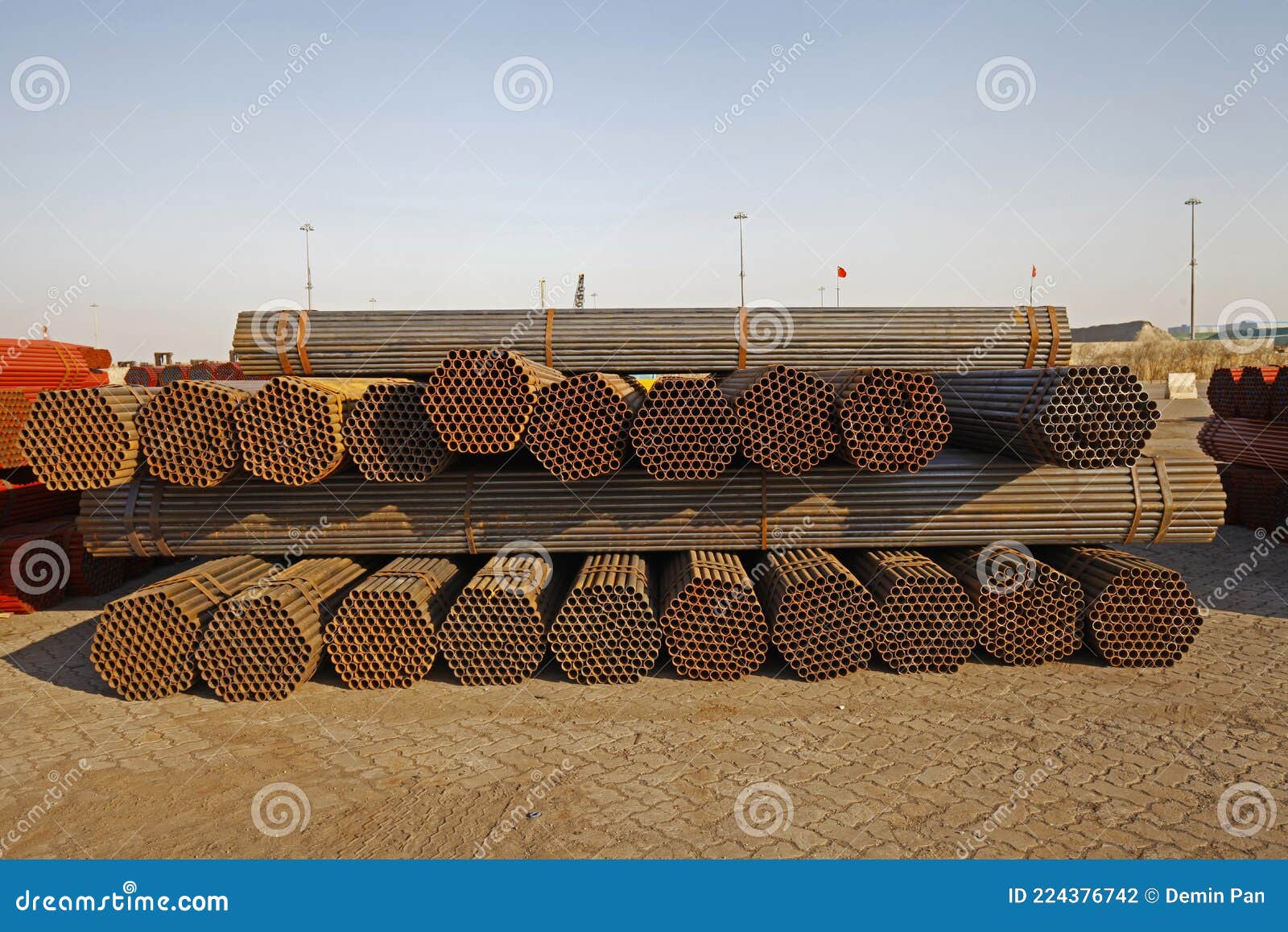 Layers of steel pipe stock photo. Image of port, manufacturing - 224376742