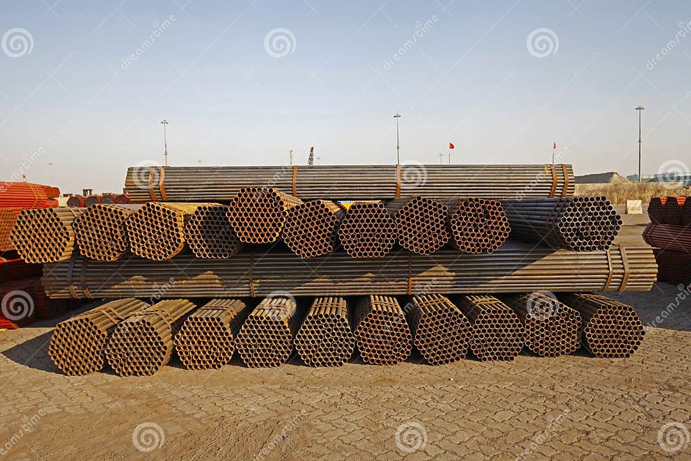 Layers of steel pipe stock photo. Image of port, manufacturing - 224376742