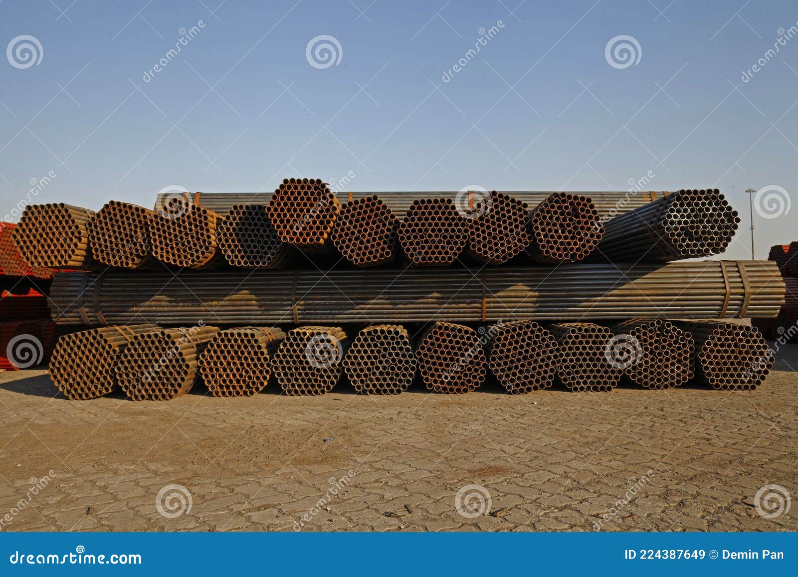 Layers of steel pipe stock image. Image of abstract - 224387649