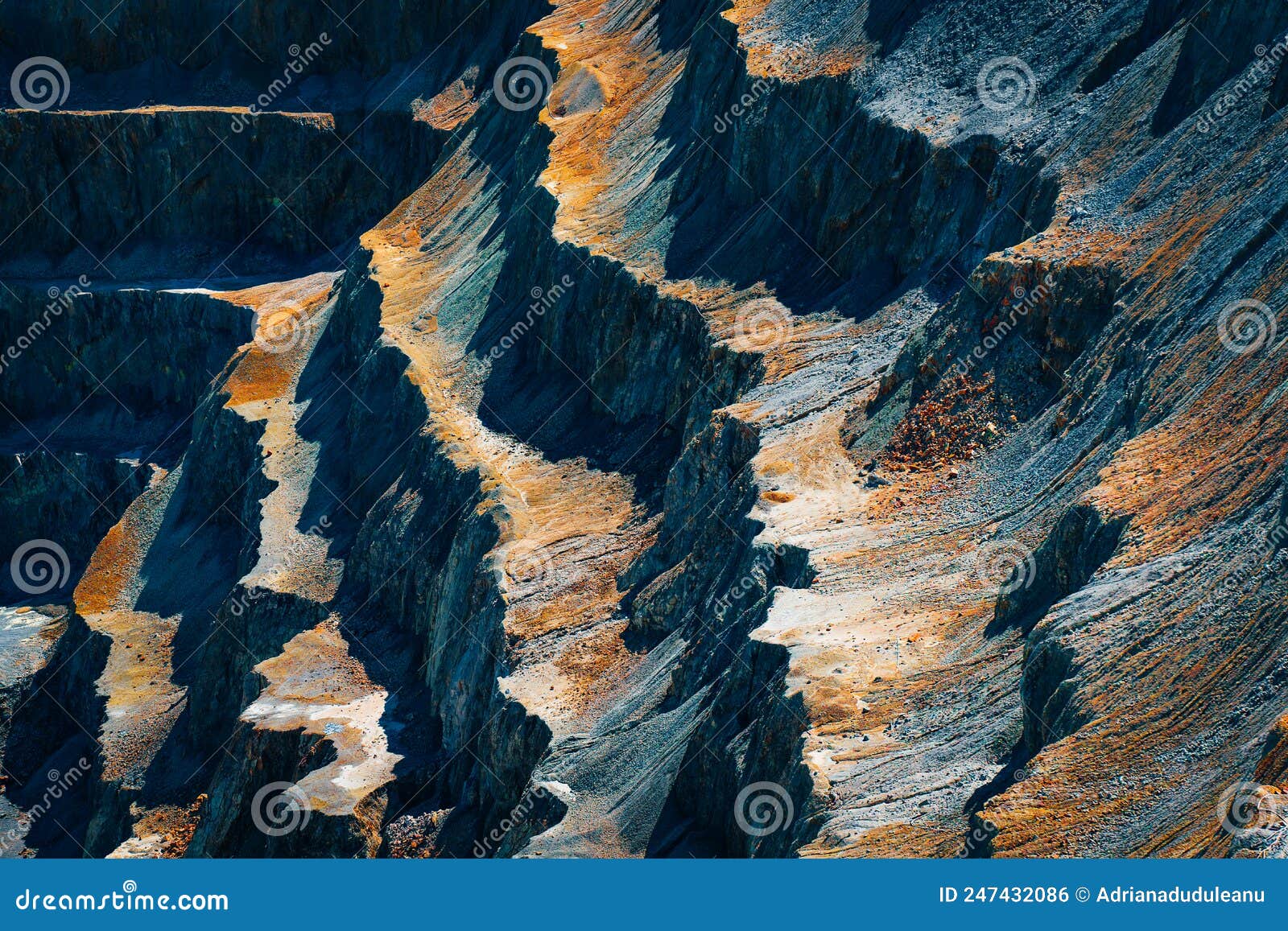 Layers of Terrain in Open Pit Mine Stock Photo - Image of open, energy ...