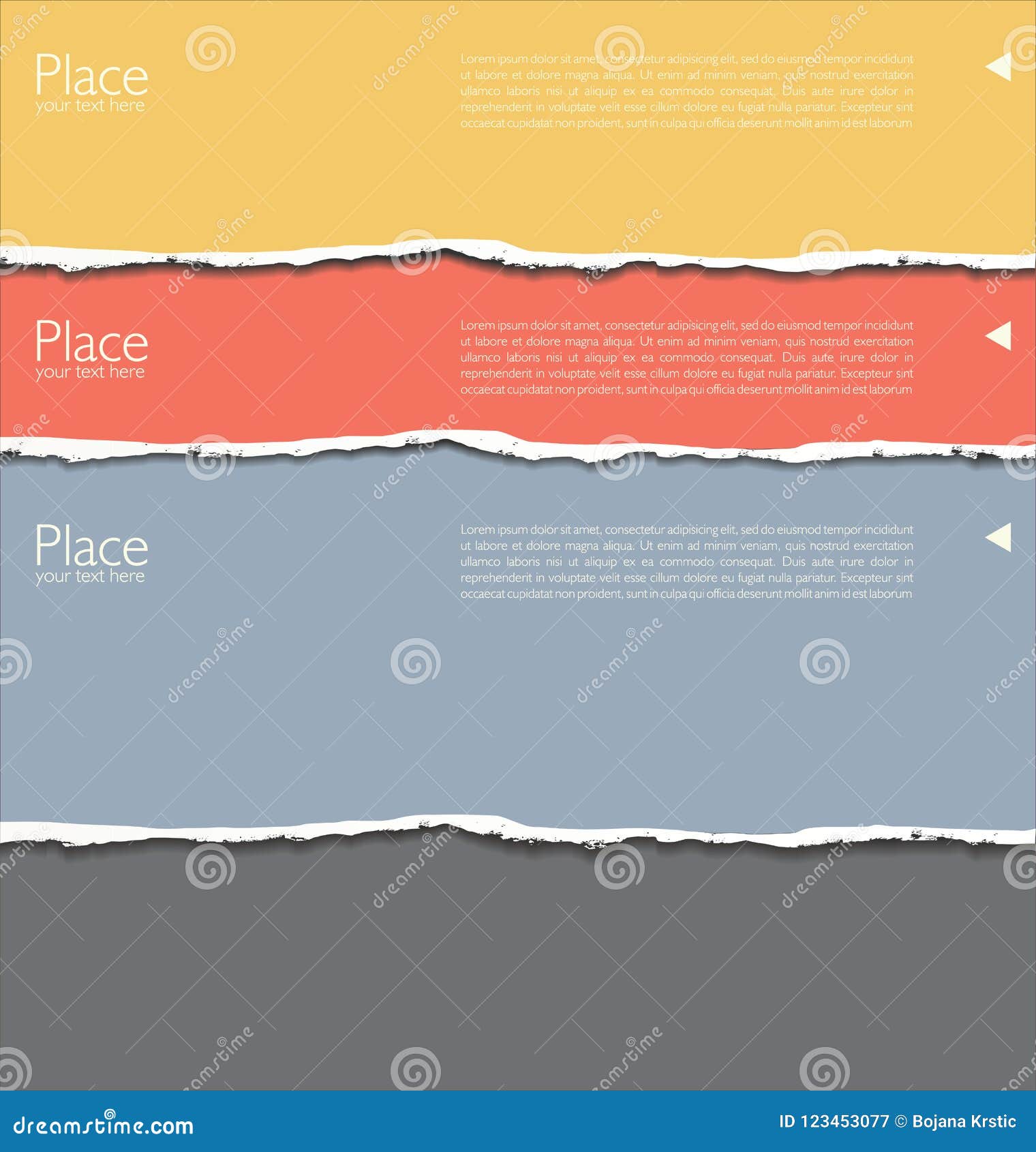 Layers of Torn Paper Placed One Over Another Stock Illustration ...