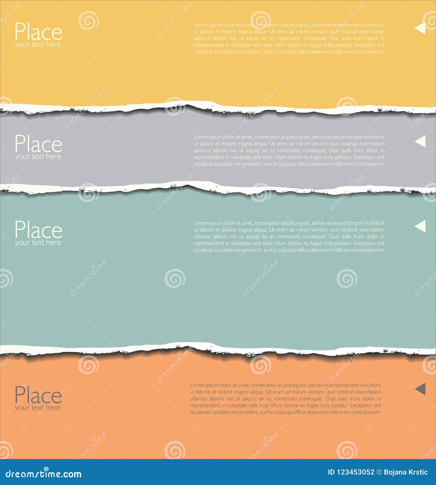 Layers of Torn Paper Placed One Over Another Stock Illustration ...