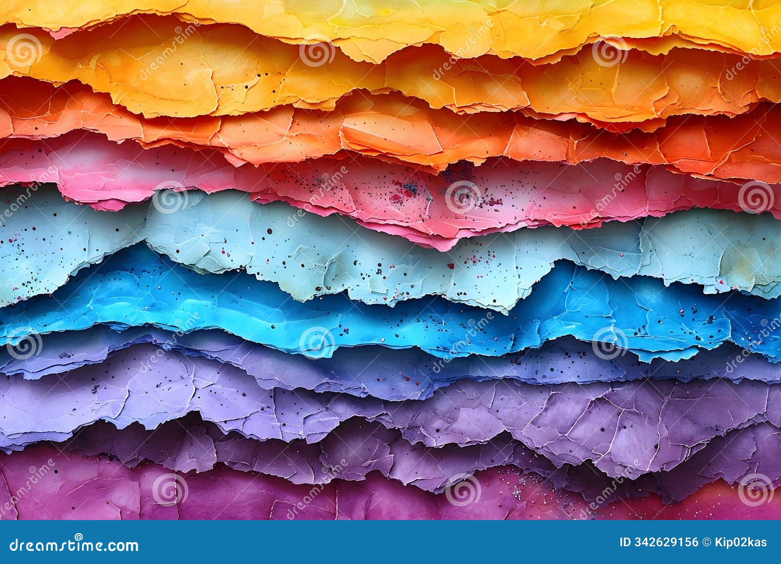 Vibrant Torn Paper Texture in Rainbow Colors for Creative Design ...