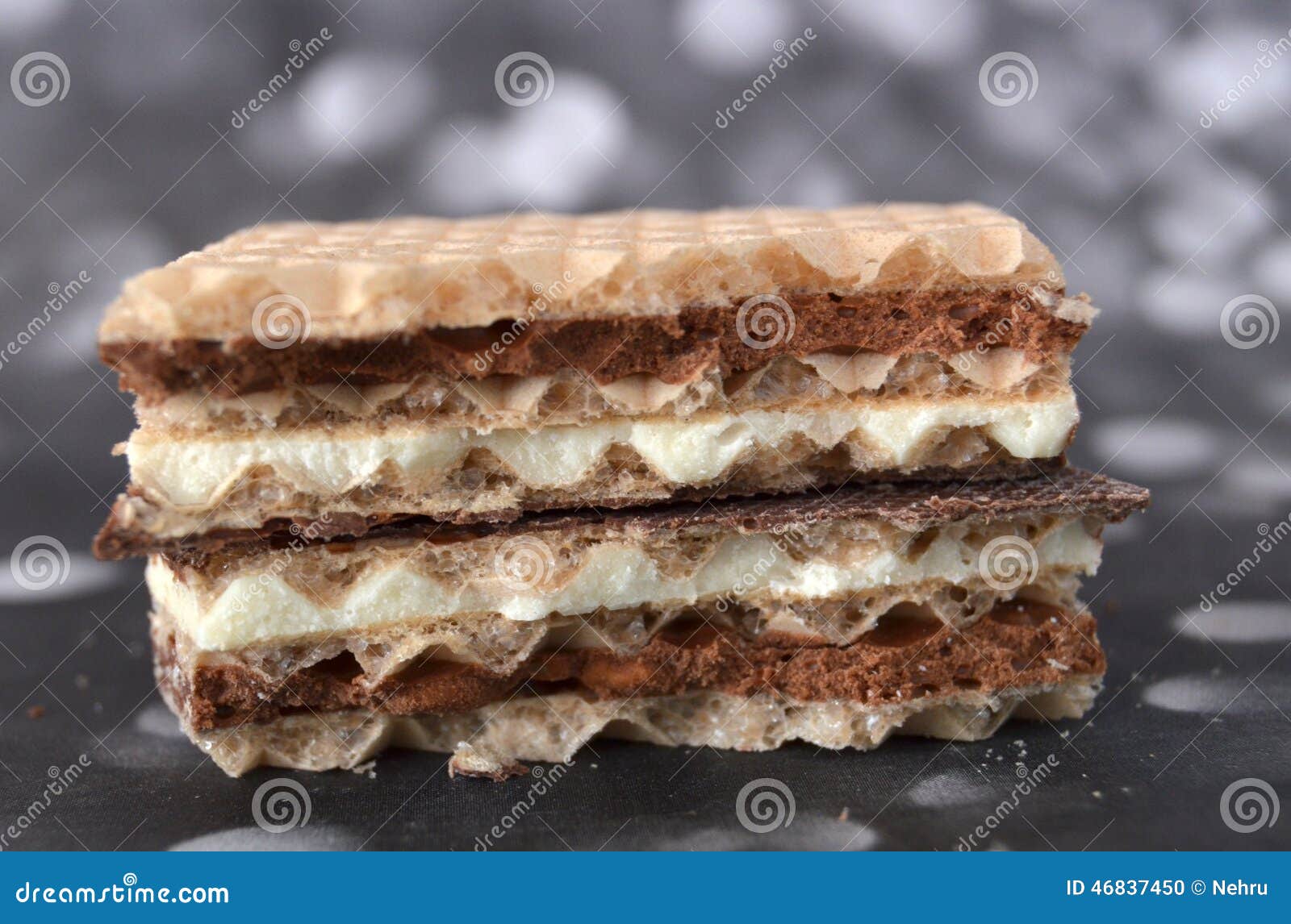 Layers of a Waffer Cake, Macro Stock Photo - Image of dessert, diet ...