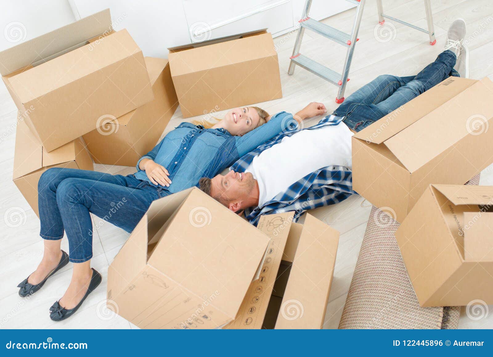 Laying Amongst Packing Boxes Stock Photo - Image of address, removal ...