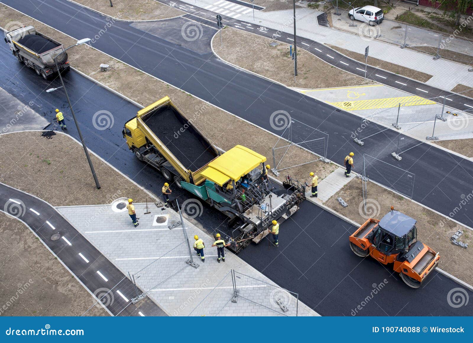 Laying Asphalt on the Road with Special Cars Editorial Stock Photo ...