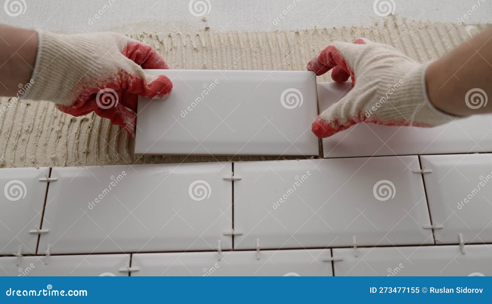 Tile Apron in the Kitchen. White Tiles, Leveling Clips, Tile Cement ...