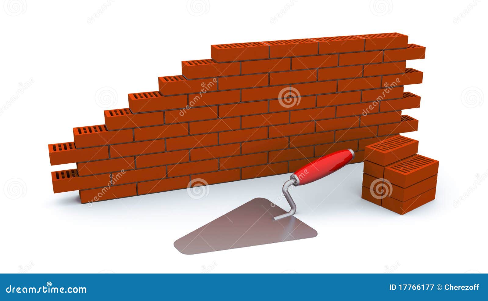 Laying bricks and tools editorial photography. Illustration of private ...
