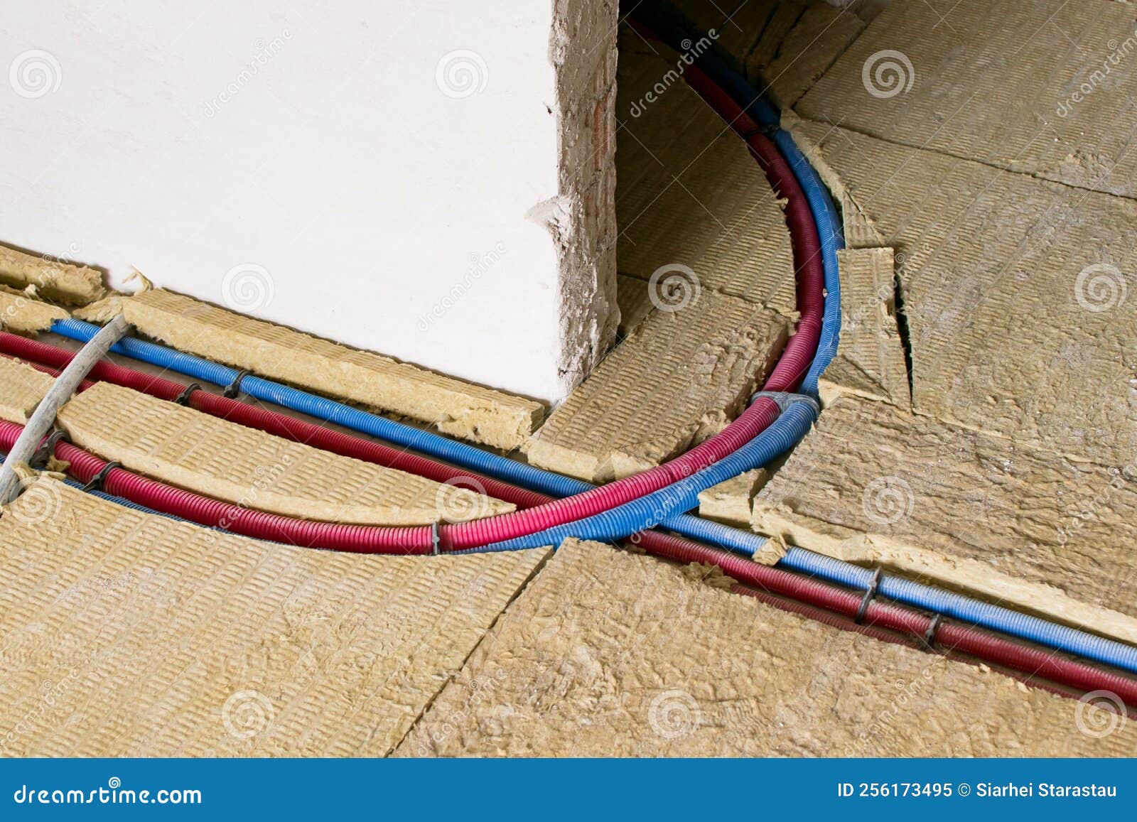 Laying of Communications in a New House Stock Image - Image of service ...