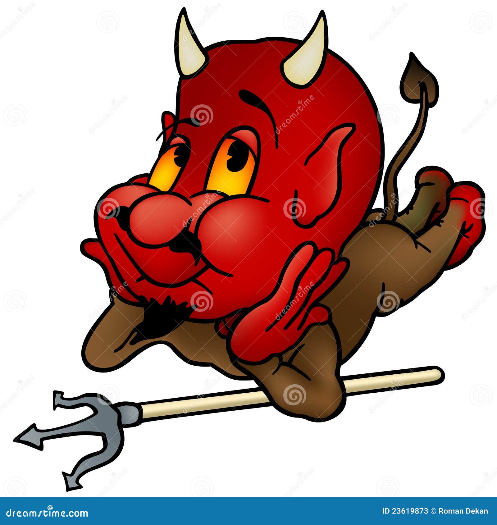 Laying Devil stock vector. Illustration of hand, hell - 23619873