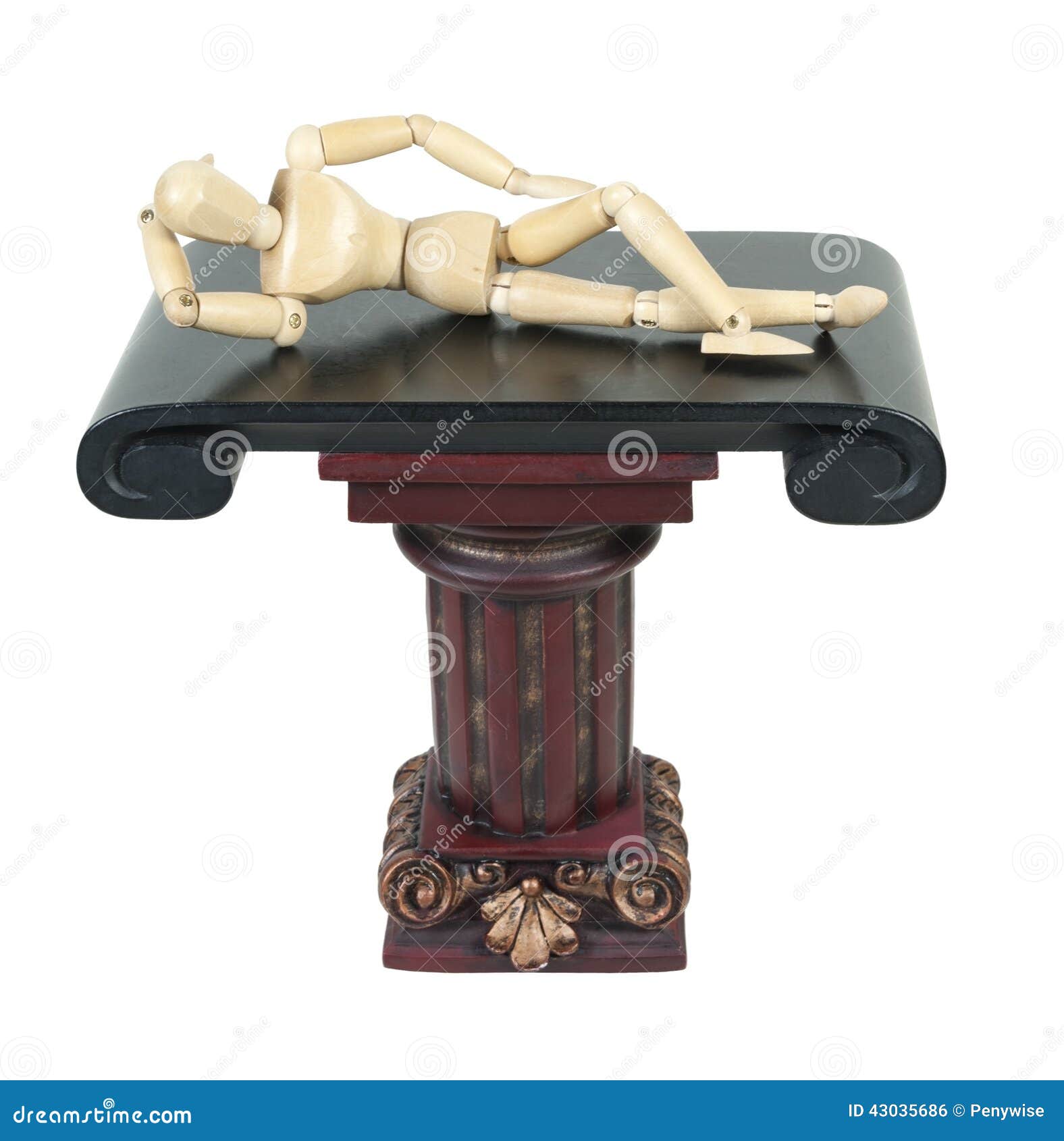 Laying Down on a Pillar Stand with Hand Behind Head Stock Photo - Image ...
