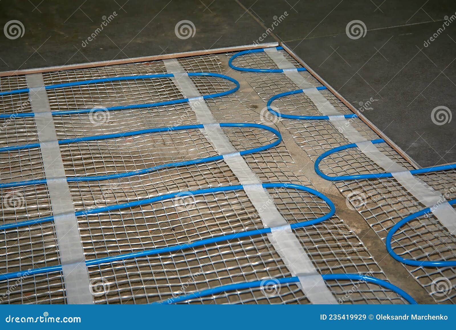 Laying an Electric Mat Under the Tiles. Warm Floor Stock Image - Image ...