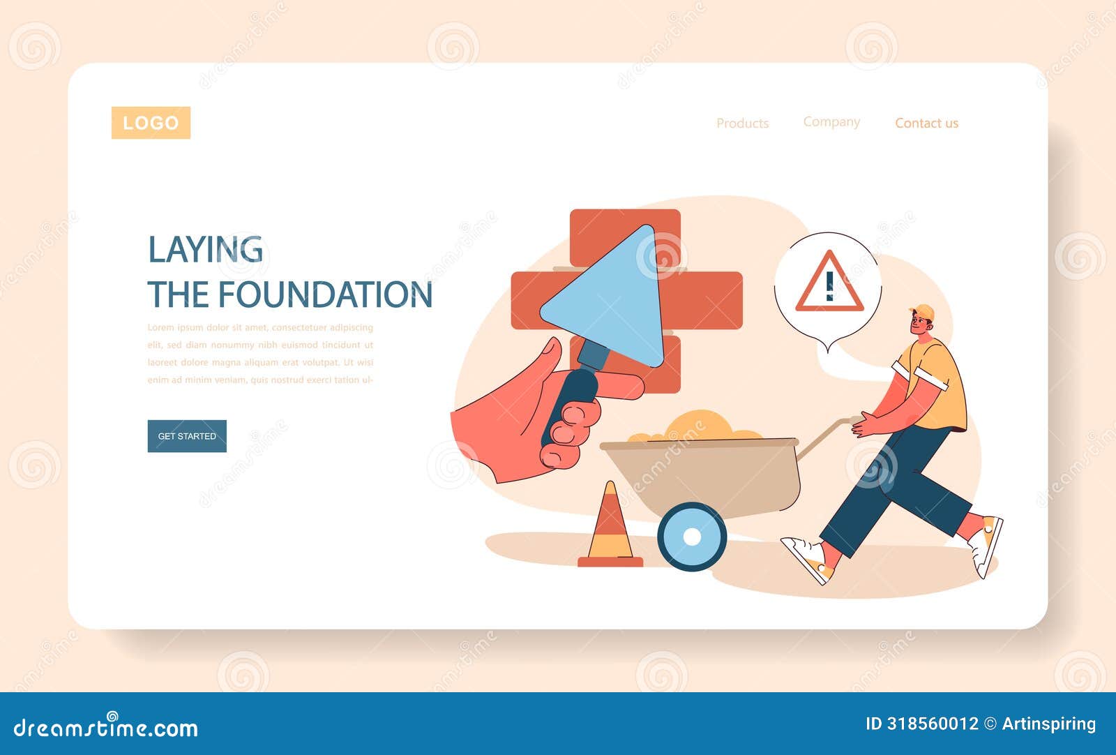 Laying the Foundation Concept. a Stock Vector - Illustration of work ...