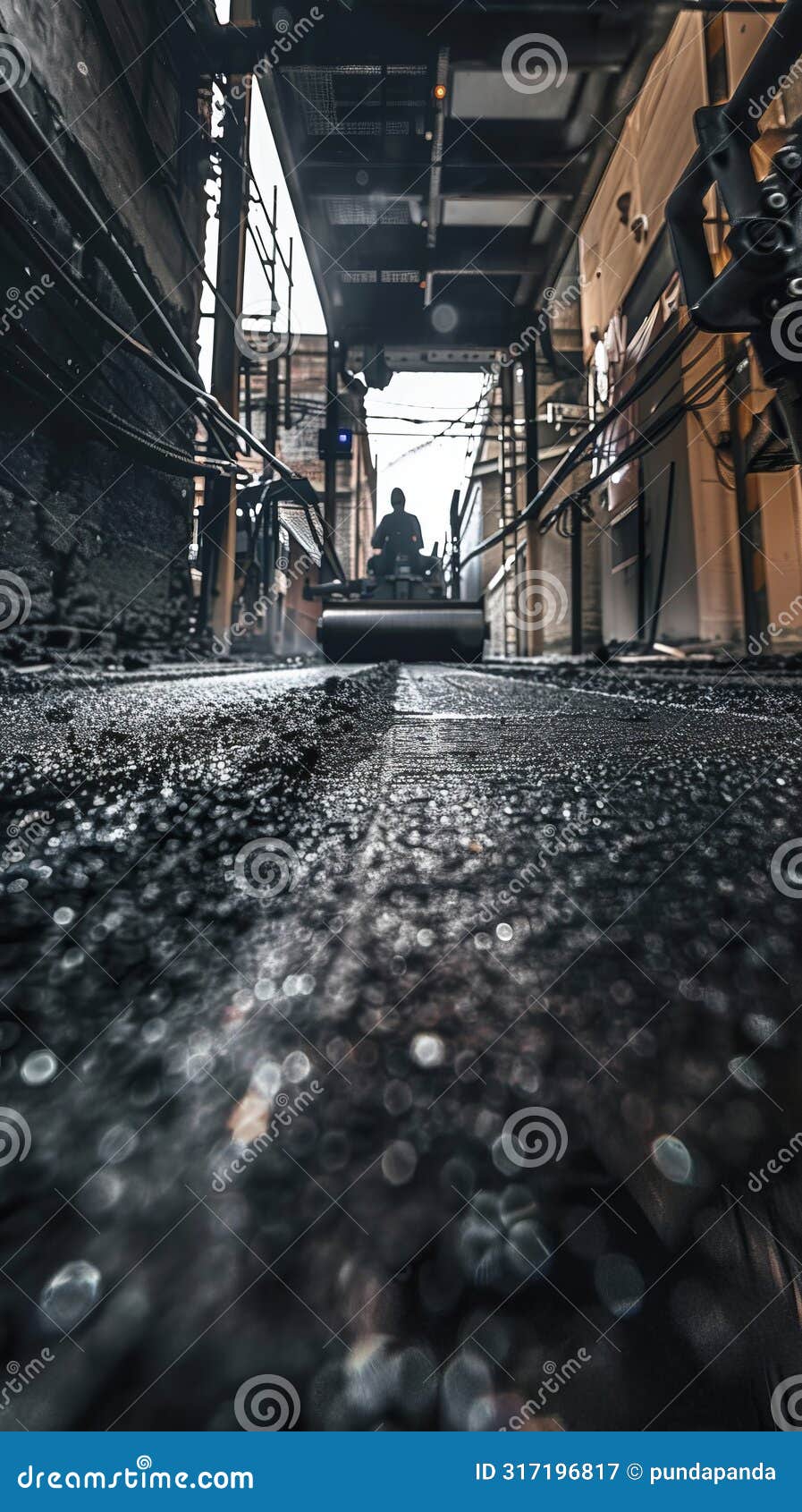 Laying Fresh Asphalt, Road Work with Asphalt Finisher , Asphalt Paver ...