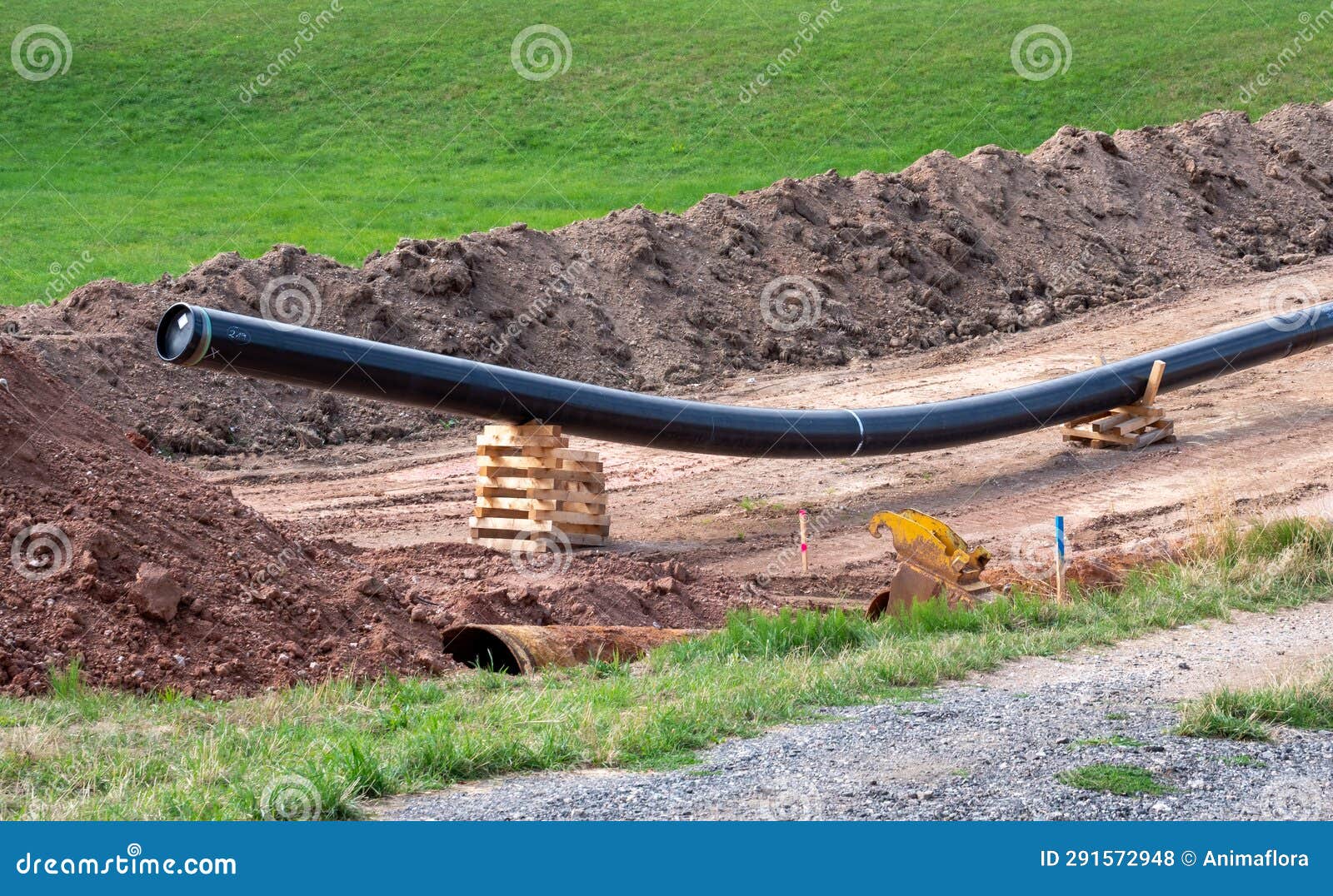Laying a Gas Pipe Route on the Construction Site Stock Photo - Image of ...