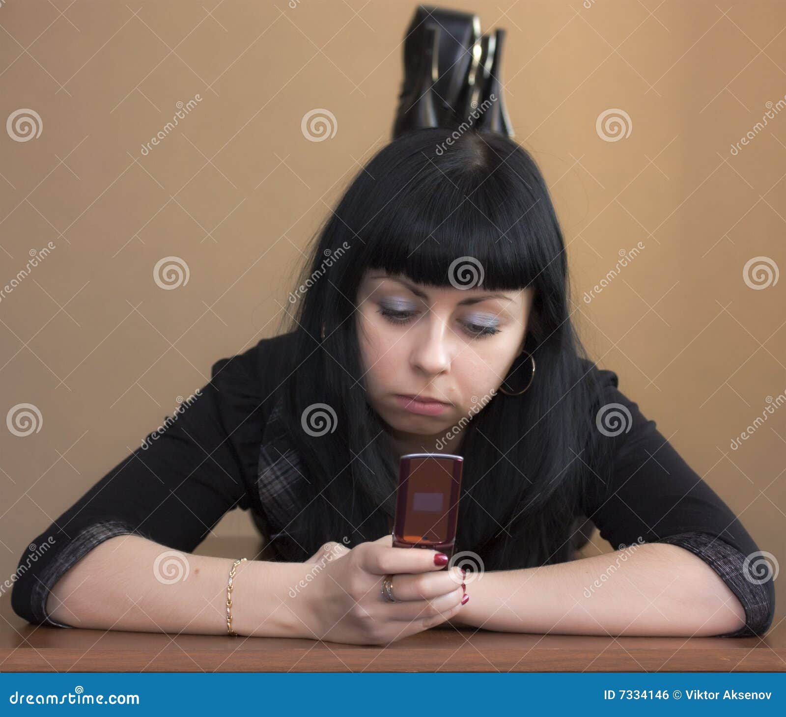 Laying Girl with Mobile Phone Stock Photo - Image of laying, answer ...