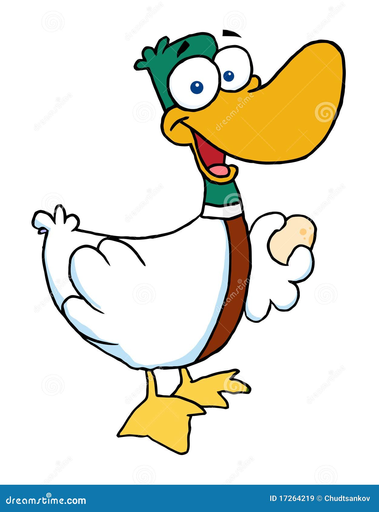 Cartoons Goose And Gosling Hold A Rope With Flags. Vector Illustration ...