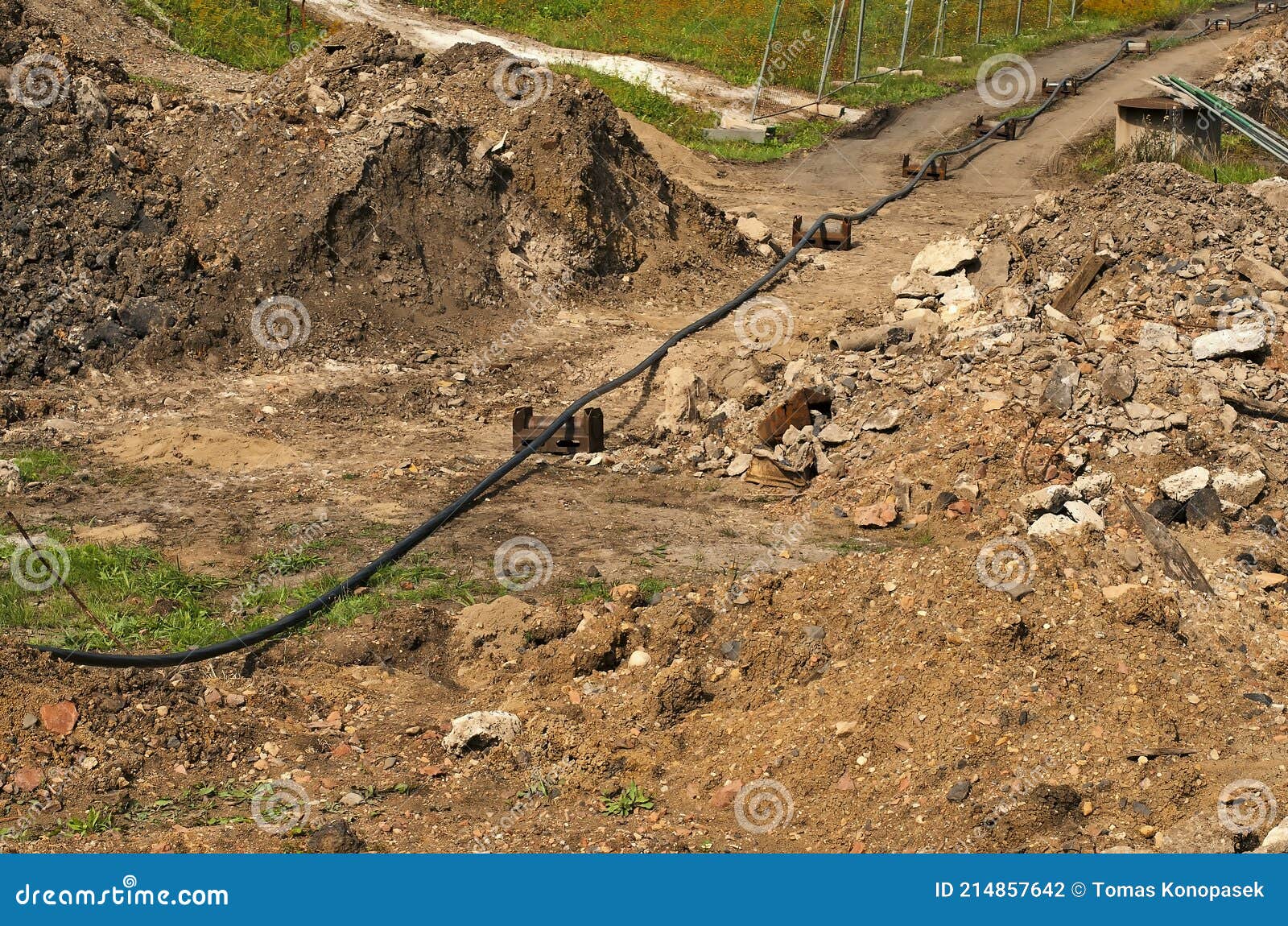 Laying a High Voltage Cable. Stock Photo - Image of concept, industry ...