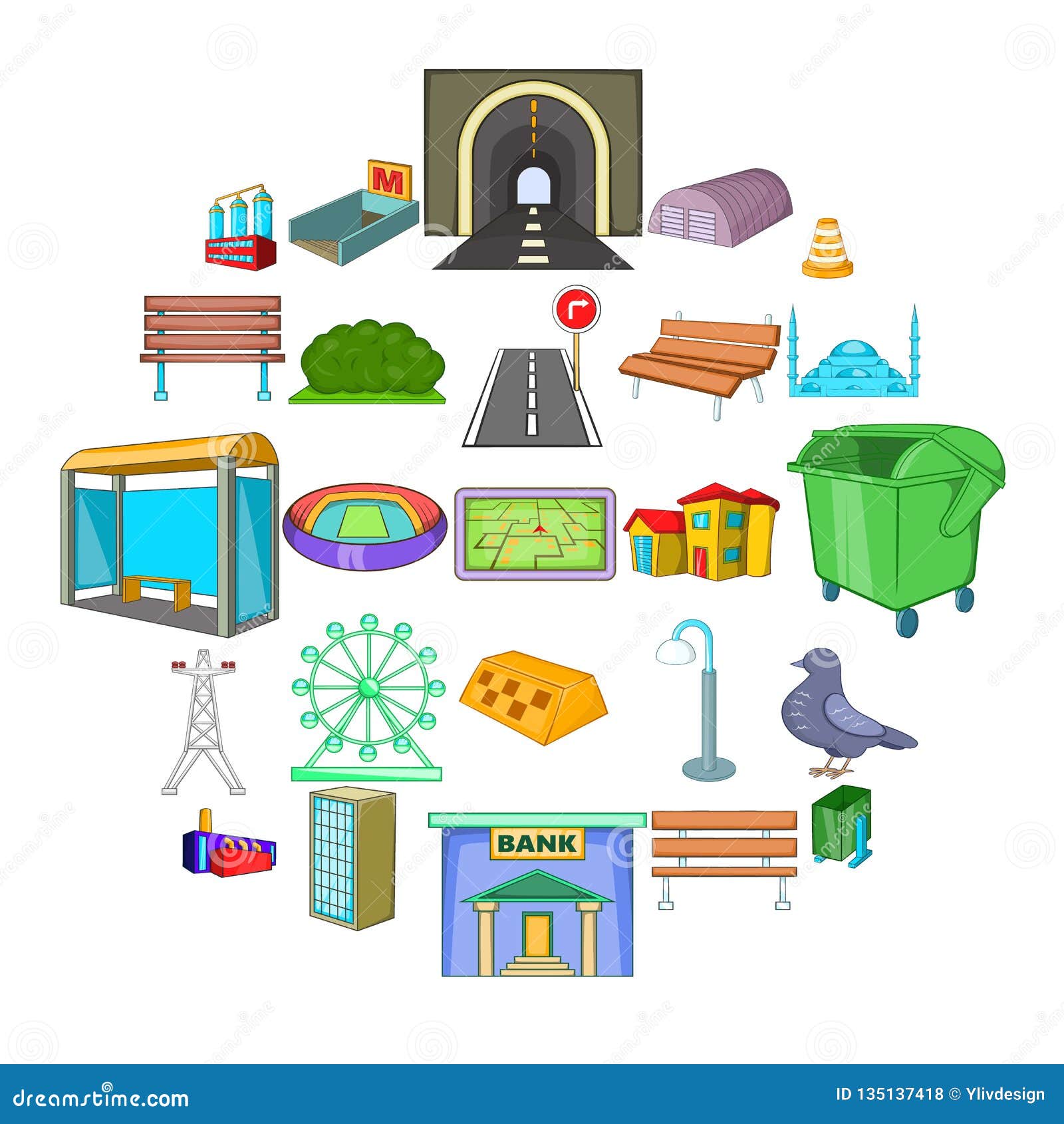 Laying Infrastructure Icons Set, Cartoon Style Stock Vector ...