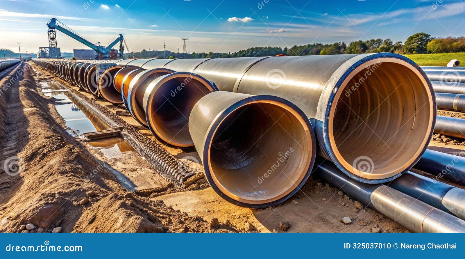 Laying and Joining of Large Diameter Pipes AI-Generated Content Stock ...