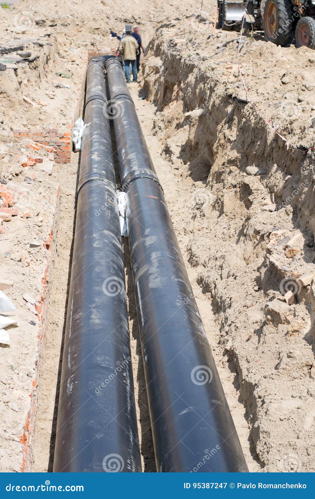 Laying of Large-diameter Metal Pipes To Replace the Heating Main Stock ...