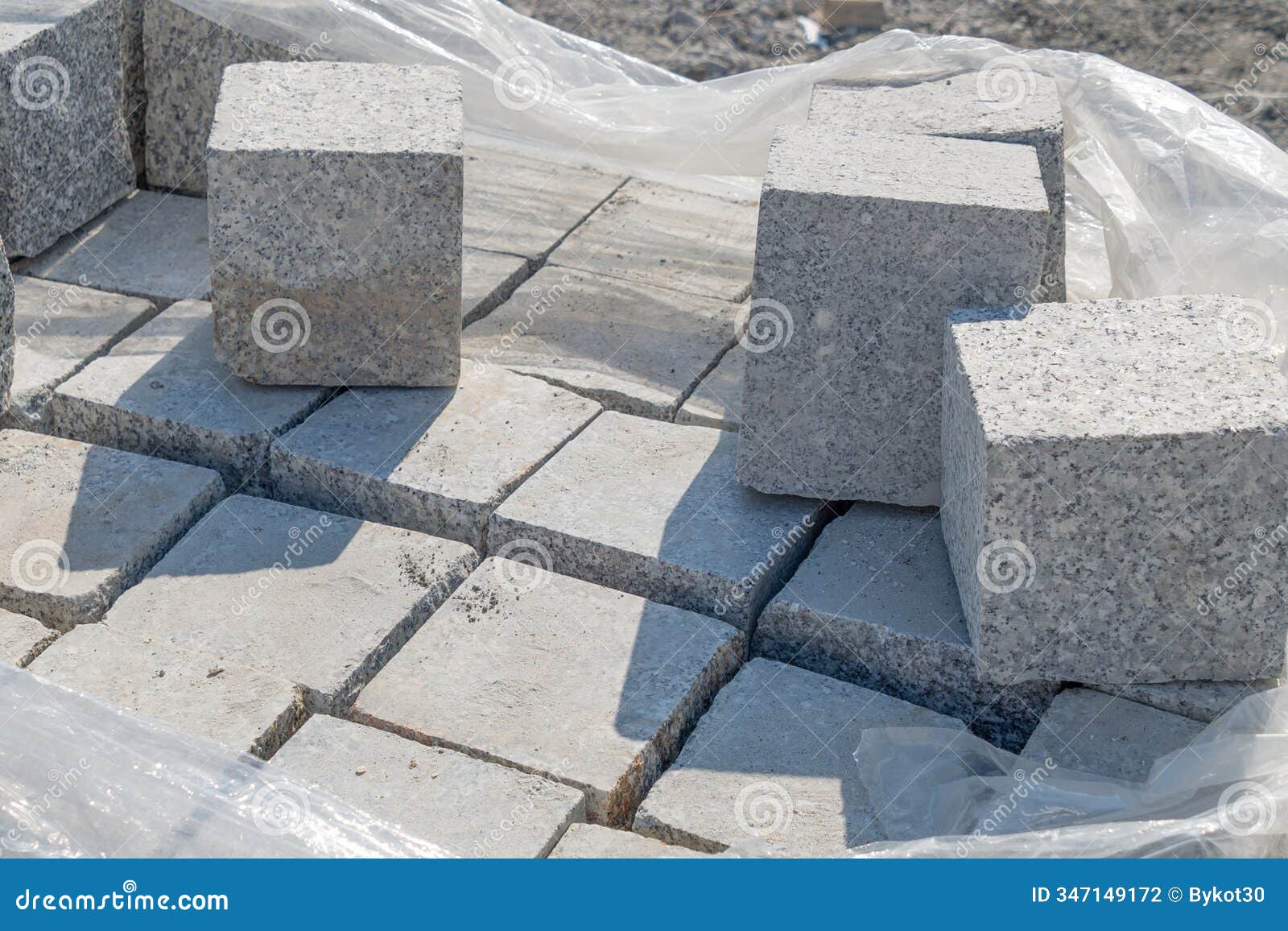 Laying New Paving Stones on the Sidewalk. Construction Work Stock Photo ...