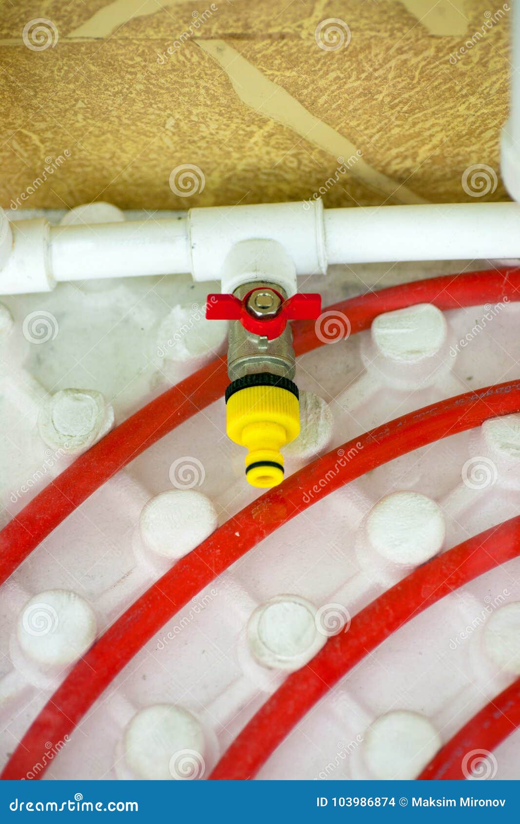 Floor Heating Pipe. Installation of Engineering Systems in a Building ...