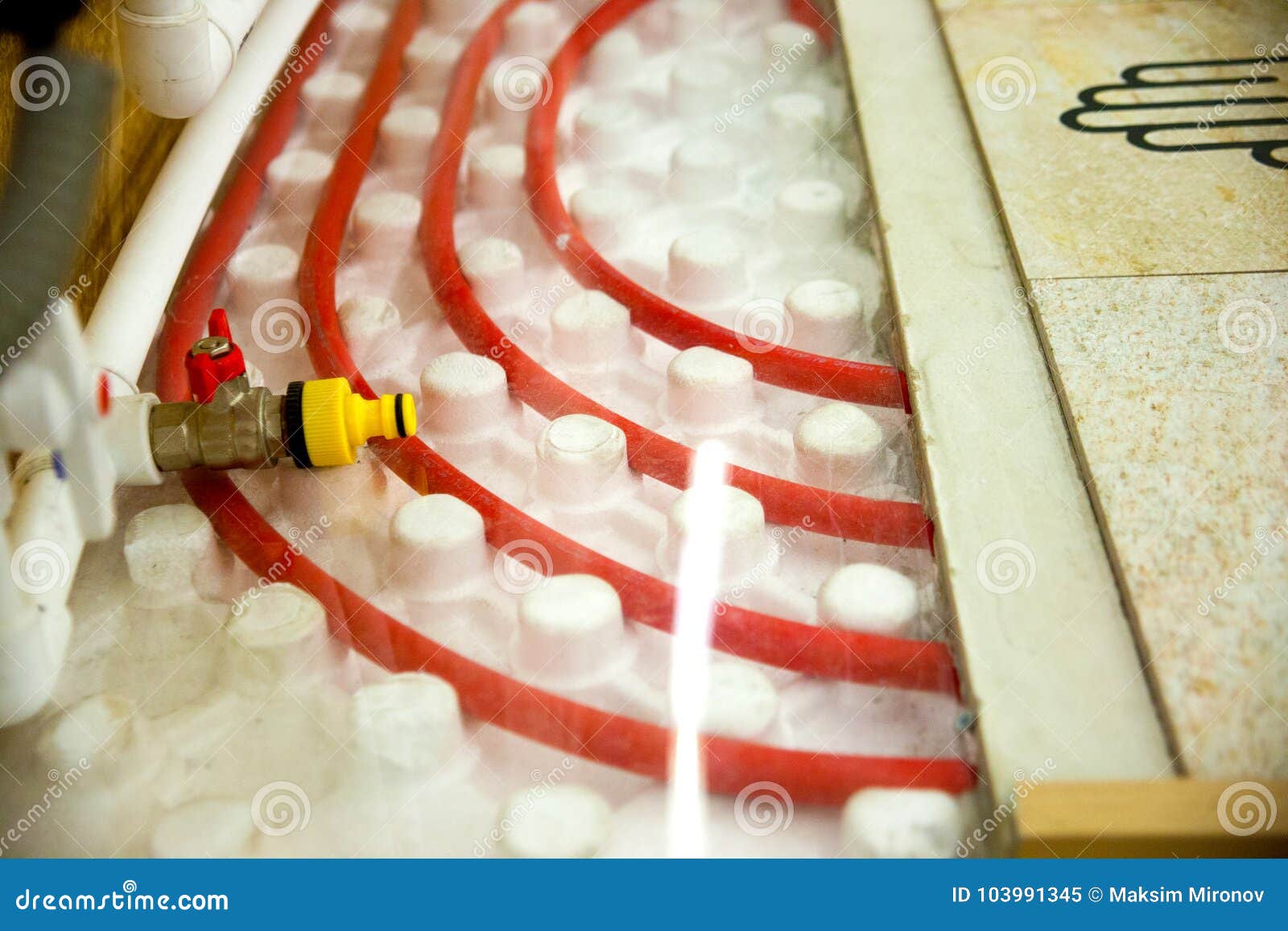 Floor Heating Pipe. Installation of Engineering Systems in a Building ...