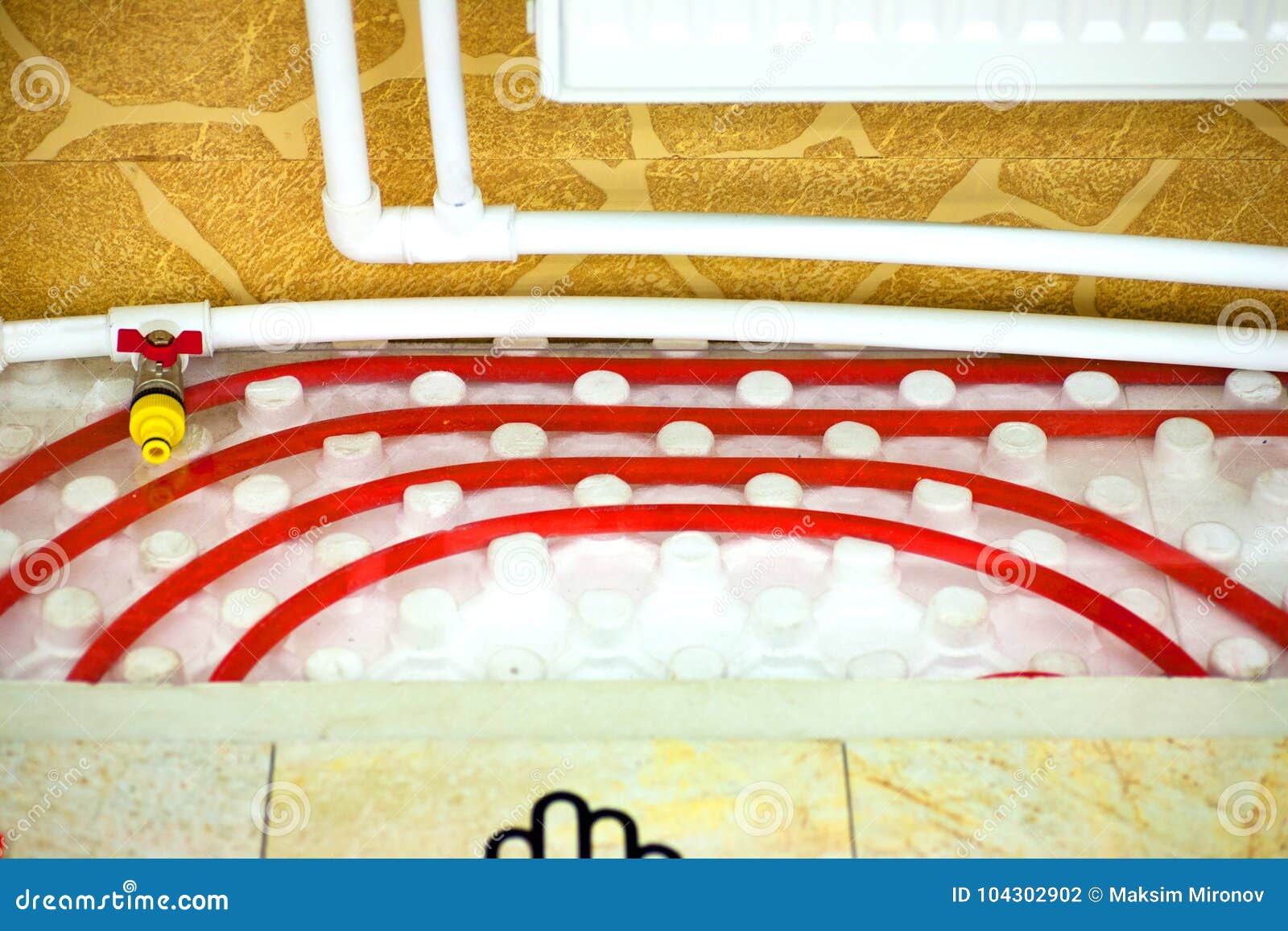 Floor Heating Pipe. Installation of Engineering Systems in a Building ...