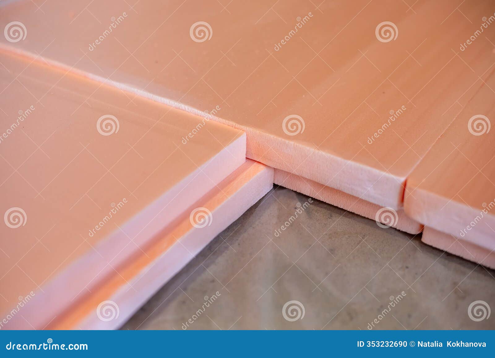Laying Polystyrene Foam on the Floor. Locking of Slabs Stock Photo ...