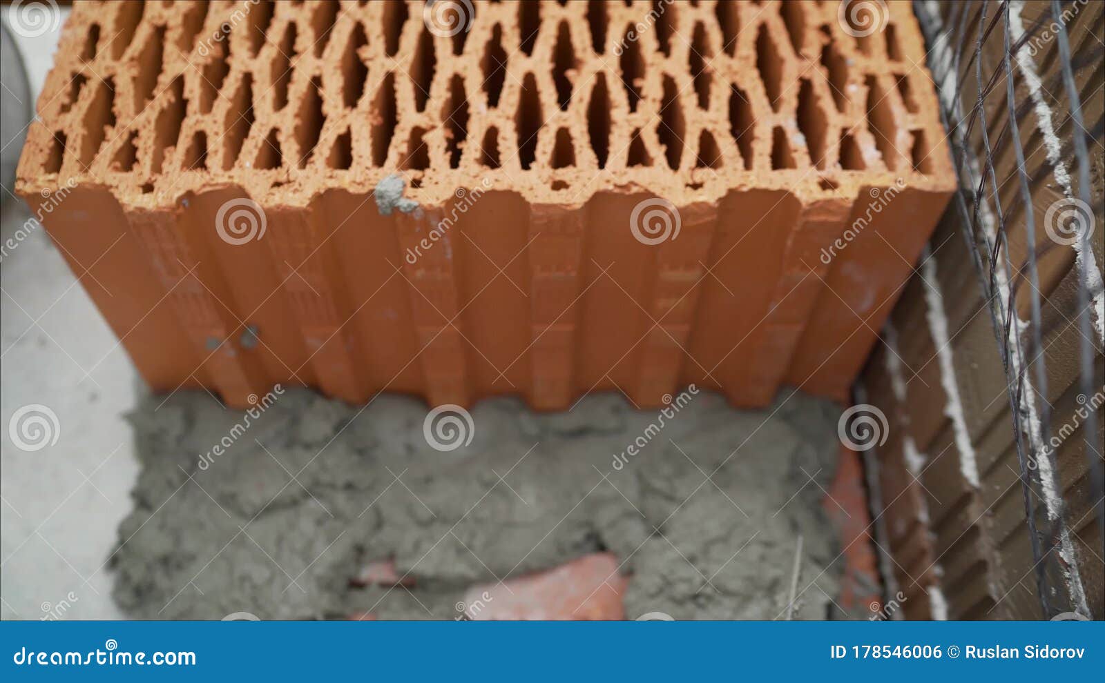 Laying Red Ceramic Blocks at a Construction Site. CERAMIC BLOCKS for ...