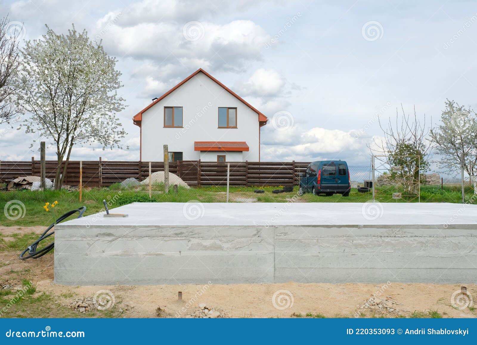 Laying Strip Foundations for the House. Construction Works Stock Image ...