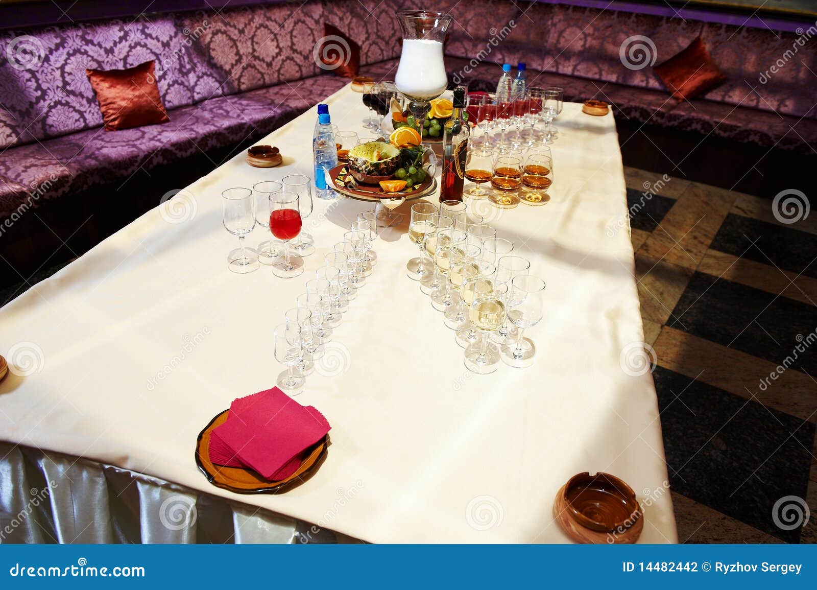 Laying the Table in the Restaurant Stock Photo - Image of room ...