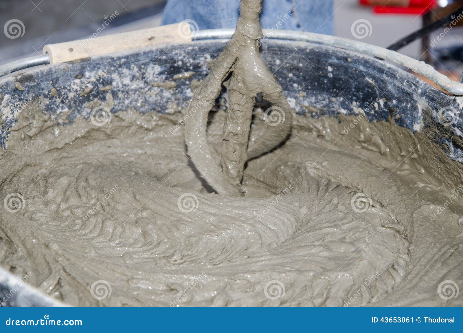 Laying Tiles, Mixing of Tile Adhesive Stock Image - Image of house ...