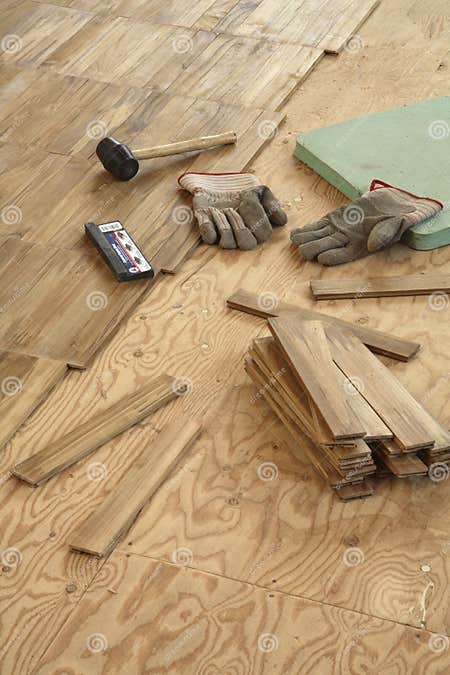 Laying wood flooring stock photo. Image of improvement - 7207388