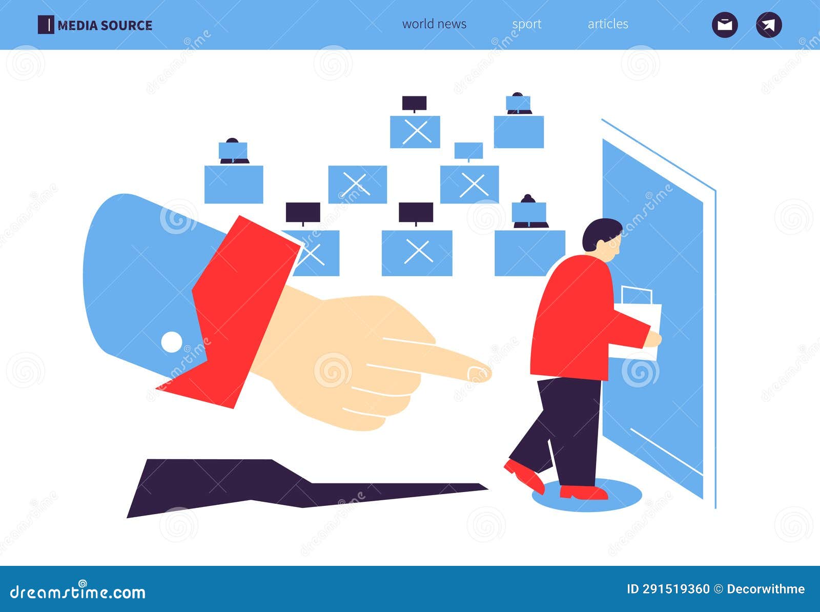 Layoffs and Job Cuts - Colorful Flat Design Style Banner Stock Vector ...