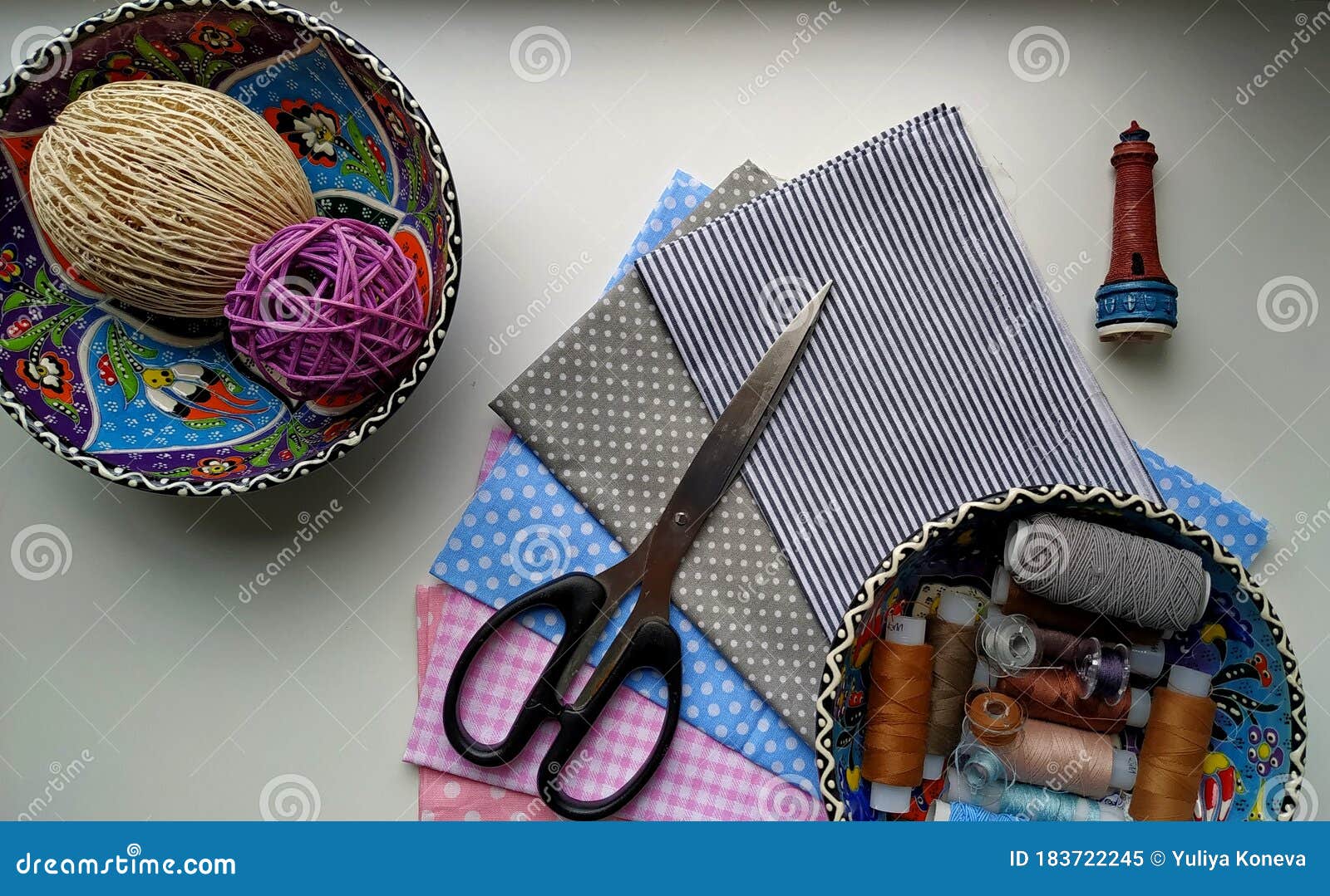 Layout of Accessories for Cutting and Sewing Stock Image - Image of ...