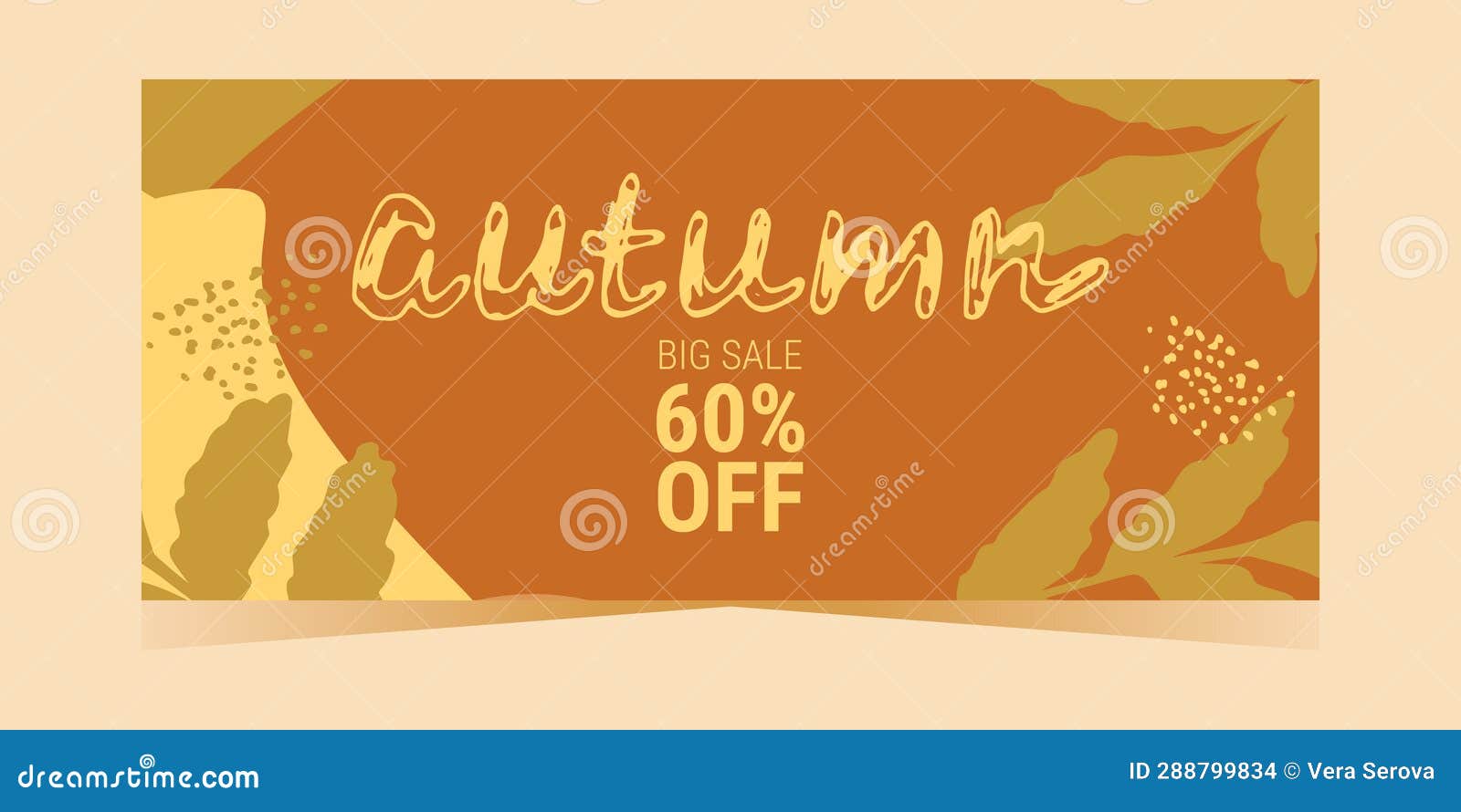 Layout of the Autumn Discount Coupon Template. Stock Illustration ...