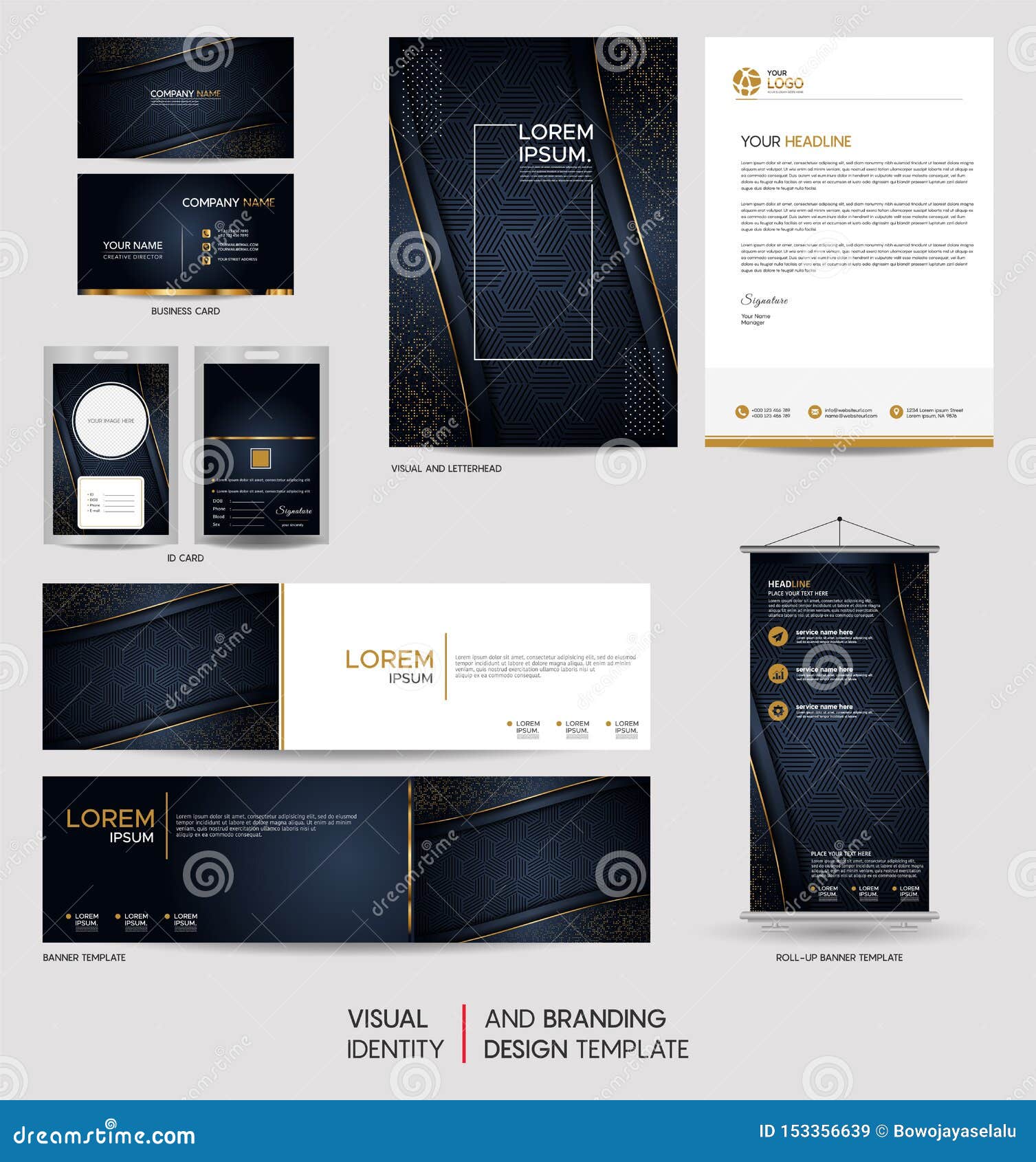 Modern Stationery Mock Up Set and Visual Brand Identity with Abstract ...