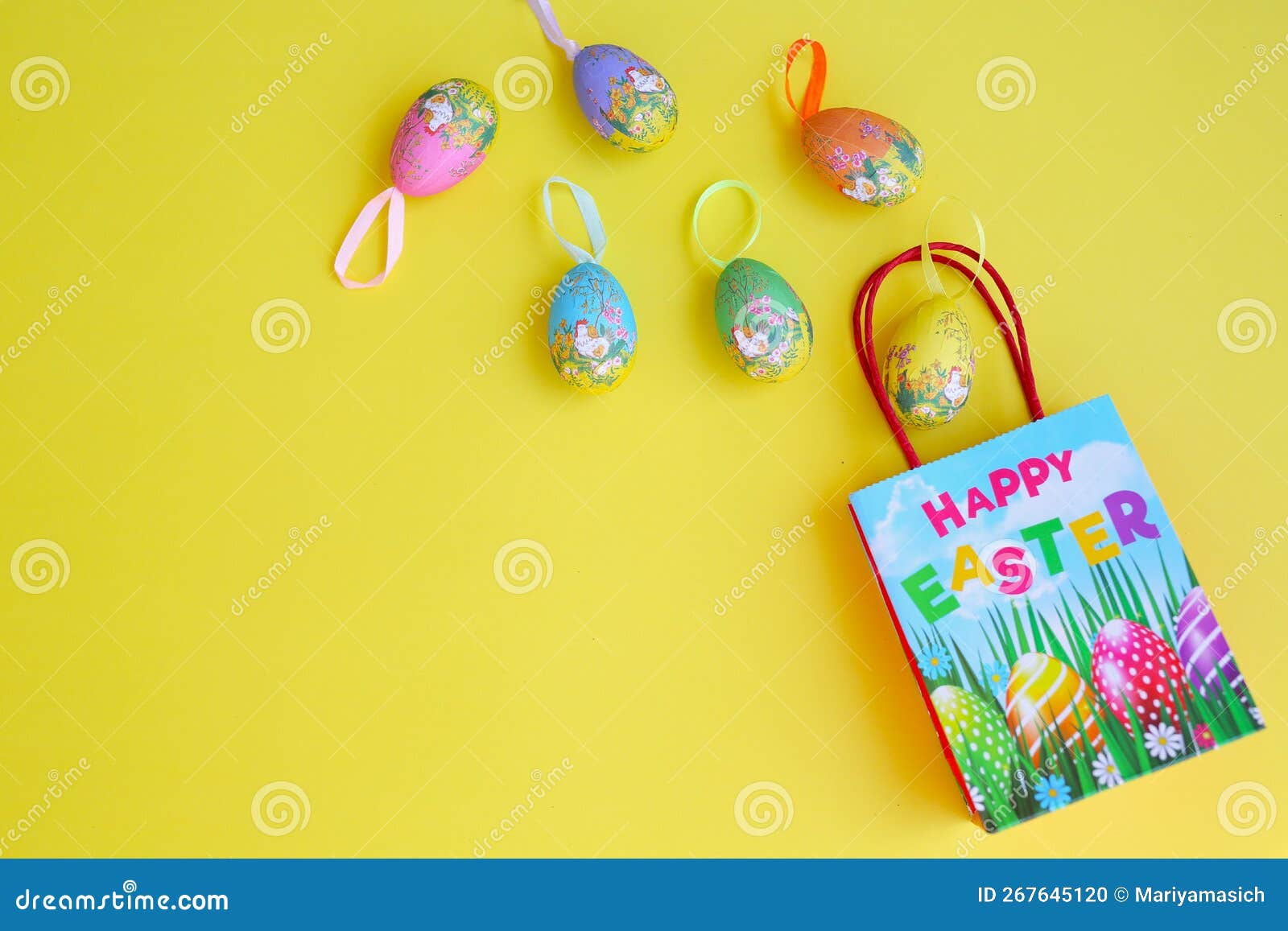 The Layout of the Beautiful Easter Inventory Lies on a Yellow ...