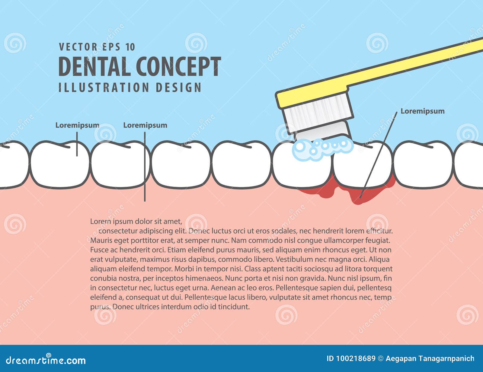 Layout Bleeding when Brushing Illustration Vector on Blue Background ...
