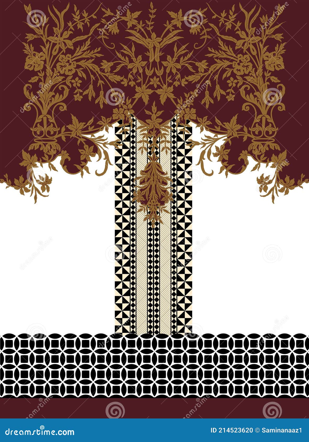 Layout Boder Flowers Textile Design Print Created Stock Illustration ...