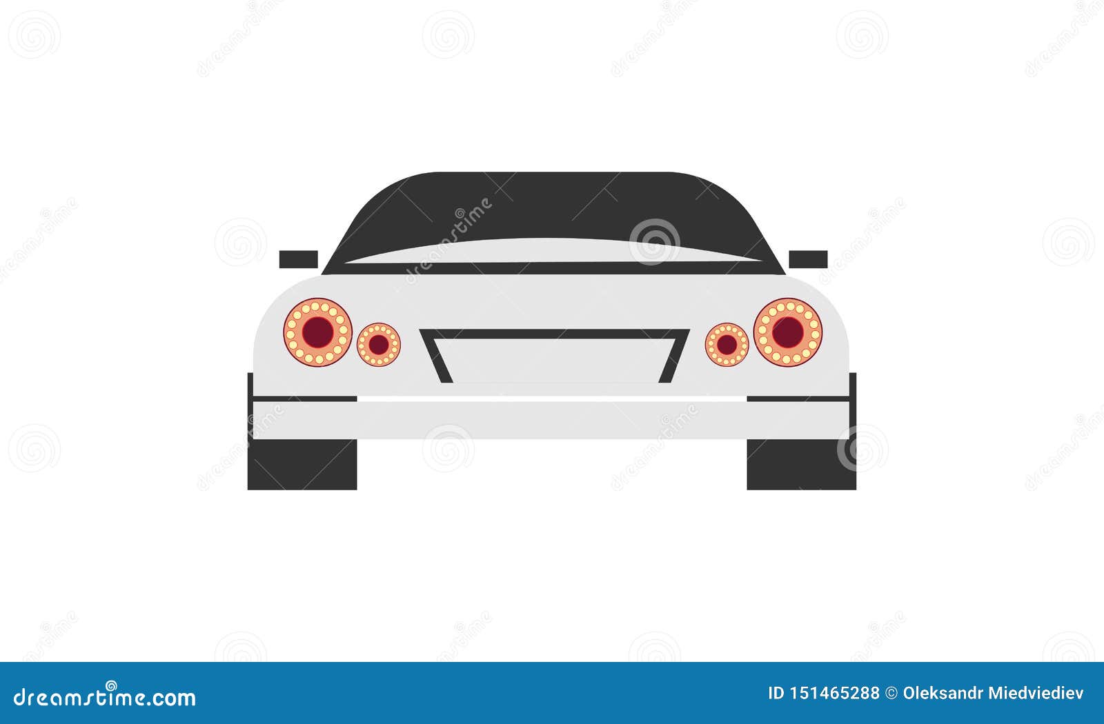 The Layout of the Car. Back View. Vector Illustration. Stock Vector ...