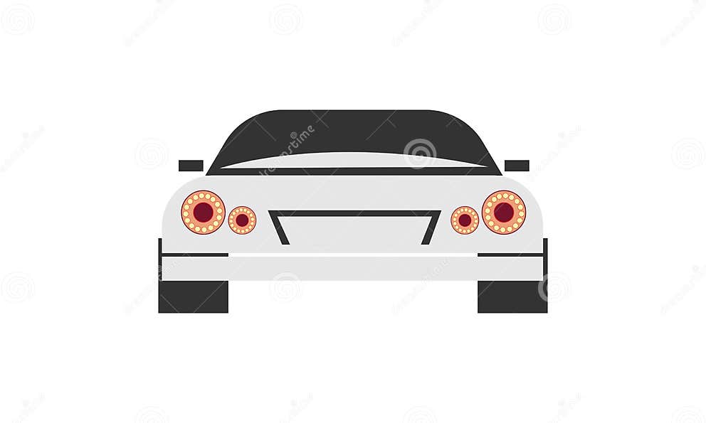 The Layout of the Car. Back View. Vector Illustration. Stock Vector ...