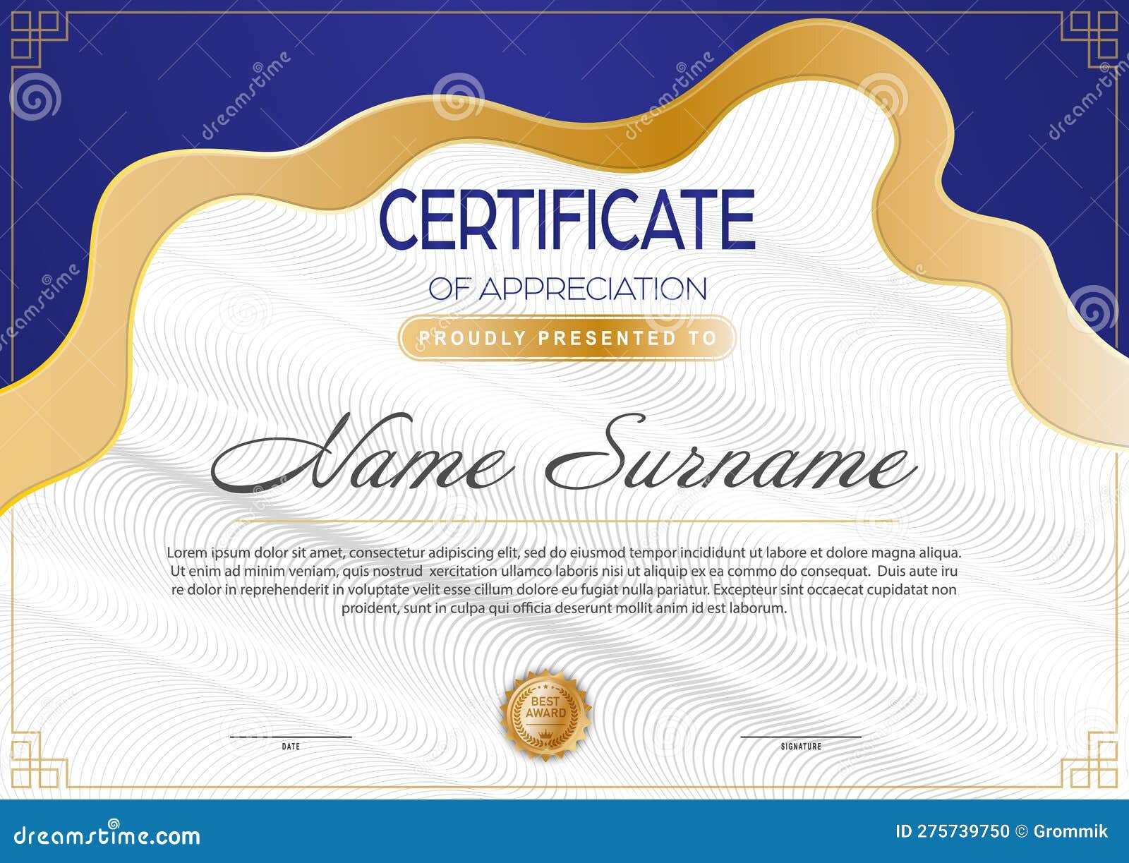 The Layout of the Certificate, Education, Qualifications Stock Vector ...