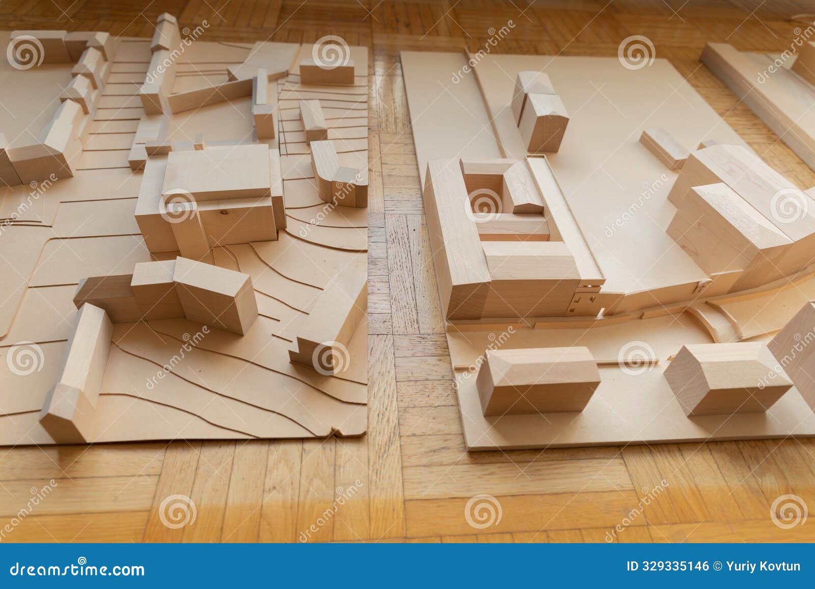 Layout City Block Wooden Tabletop Overview Details Stock Photo - Image ...