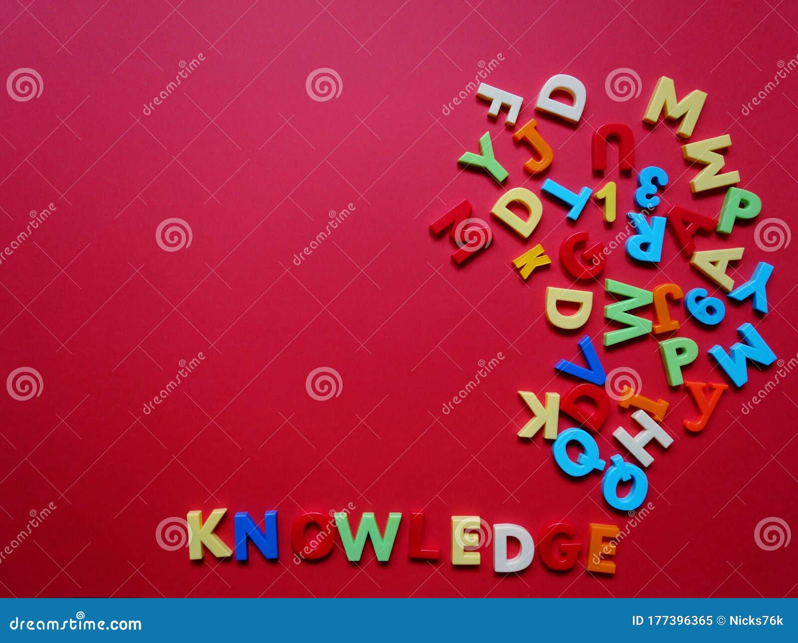 Layout of Colored Letters on the Topic of Knowledge and Education Stock ...