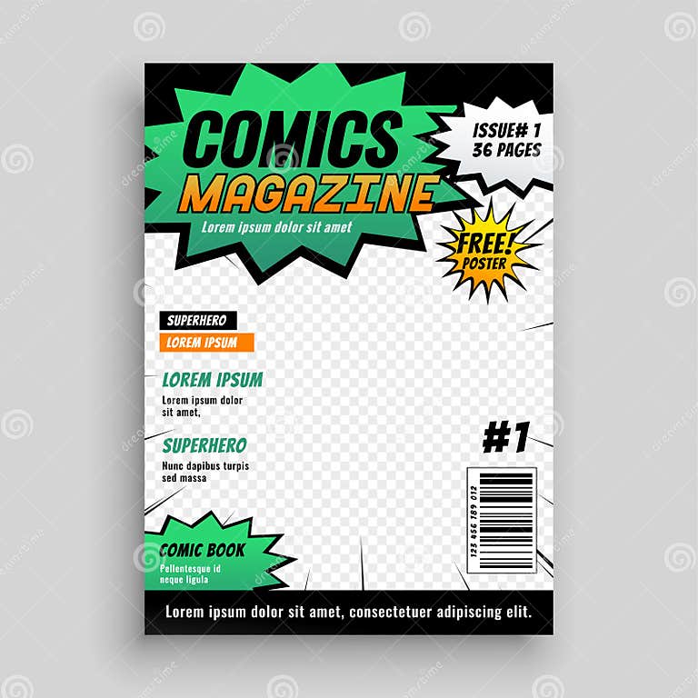 Layout Design of Comic Book Cover Stock Vector - Illustration of ...
