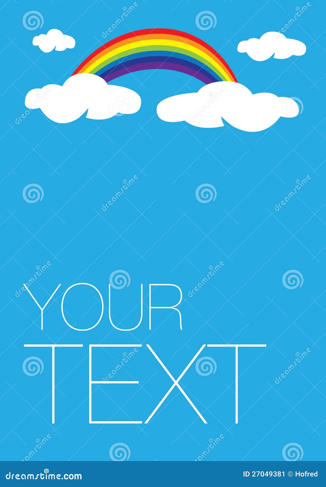 Layout Design with Rainbow and Clouds Stock Vector - Illustration of ...