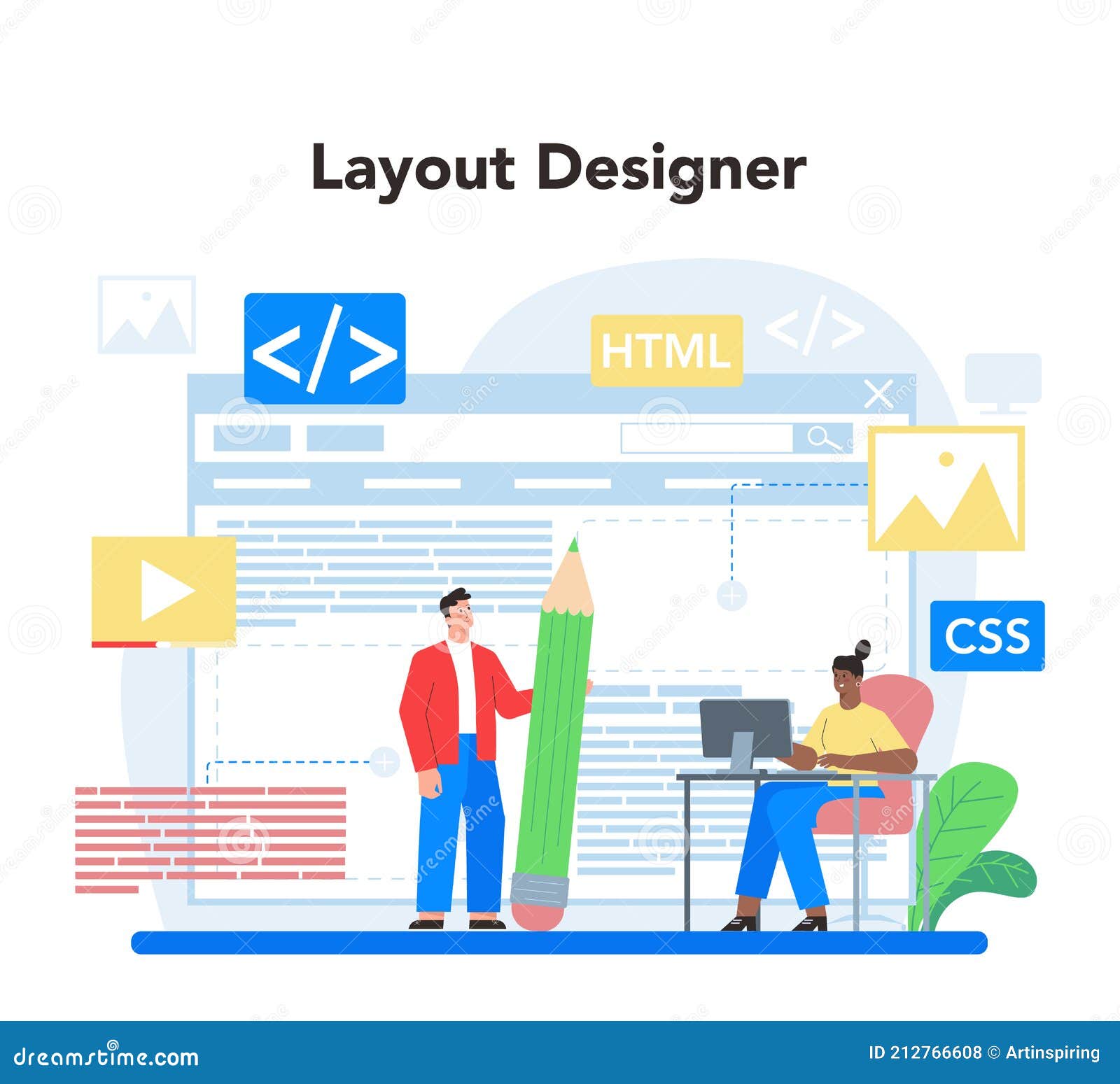 Layout Designer Concept. Web Development, Mobile App Design Stock ...